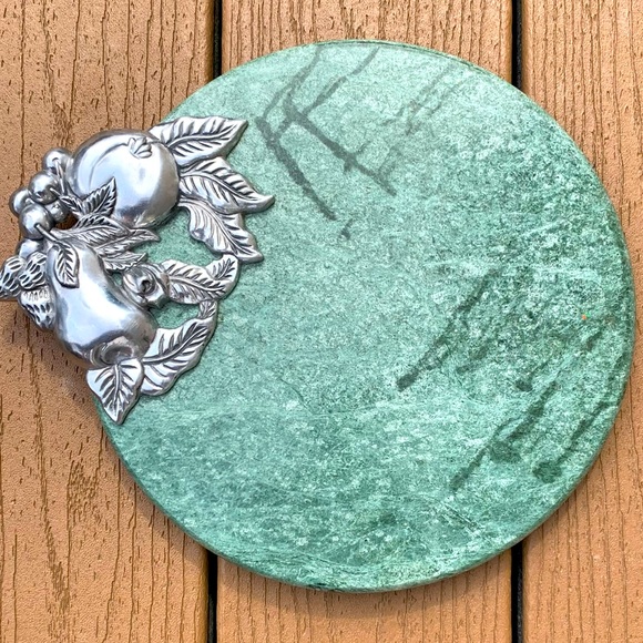 Unk | Kitchen | Arthur Court Vintage 98s Marble Cheeseboard With Cast ...